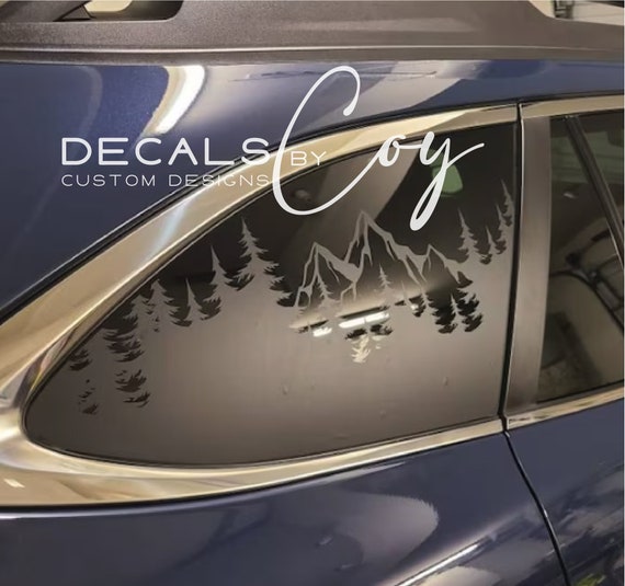 FITs only for 10 25 Subaru Outback Mountain and trees Quarter window Sticker Custom Bumper Stickers Car Decals Car Stickers