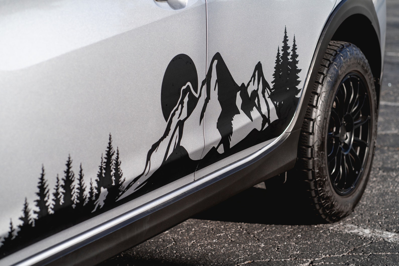 Enhance Your Ride With a Sasquatch Mountain Vinyl Decal Featuring Trees ...