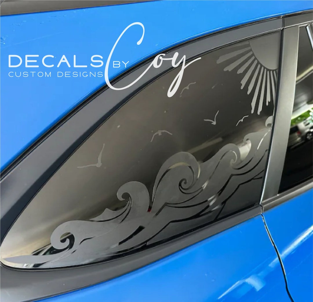 Fits Only for 10-24 Subaru Outback, Ocean Wave, Quarter Window, Sticker ...