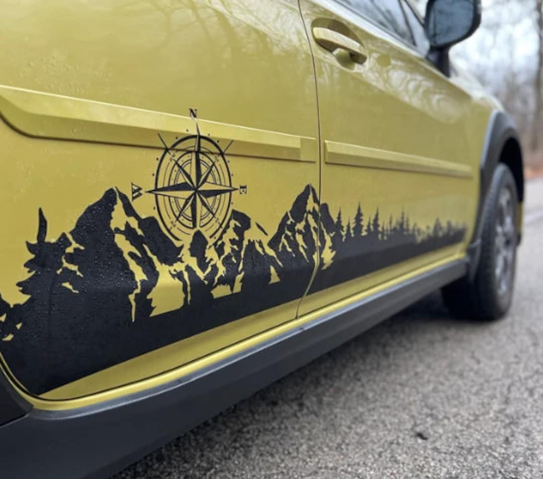 Compass Mountain Trees, Side Body, Side Graphics, Car Side Graphics ...