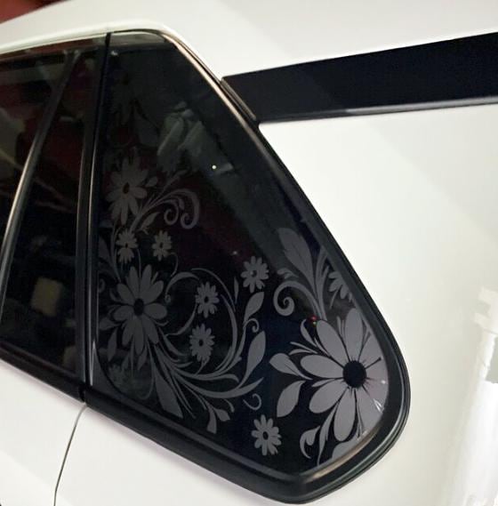 Floral Quarter Window Decal – Compatible With Toyota RAV4 2013–2027 ...