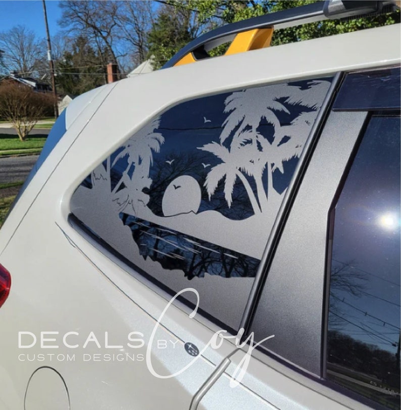 Car Window Decal Palm Trees Sunset Compatible With Subaru Forester 2009 ...