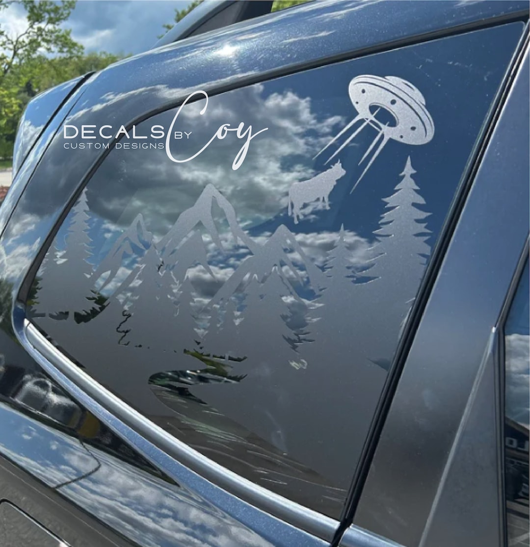 UFO Cow Beaming Down Vinyl Decal – Compatible With Forester-style ...