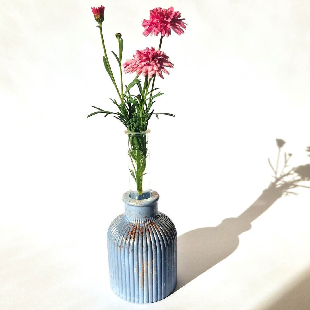 Colorful Ribbed Bud Vase Single Stem Vase Flower Display Home Decor ...