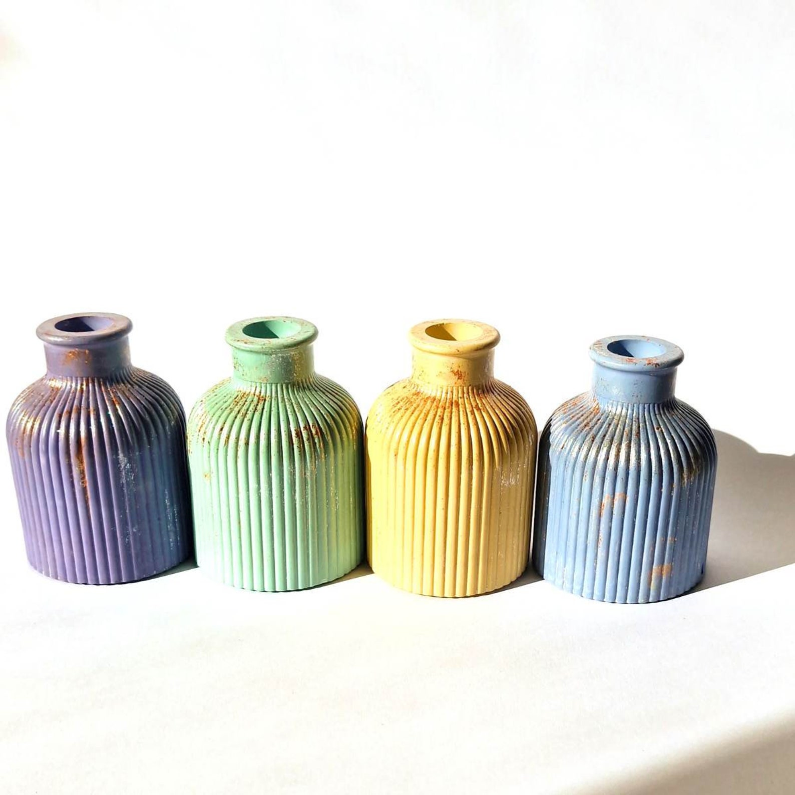 Colorful Ribbed Bud Vase | Single Stem Vase | Flower Display | Home ...