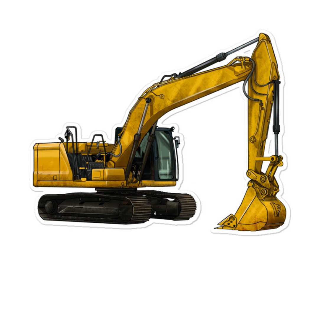 Excavator Sticker Etsy