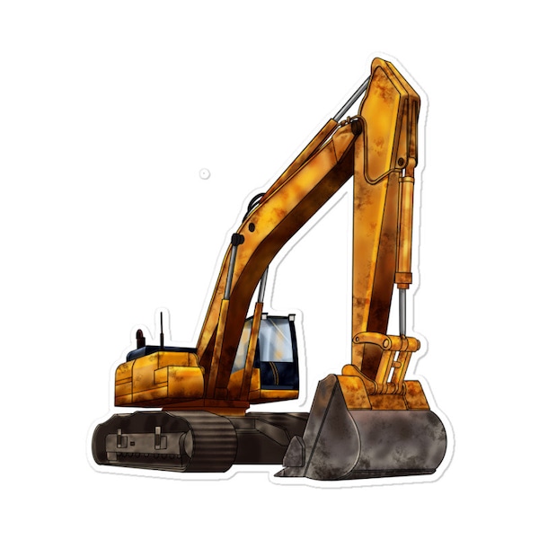 Excavator Sticker - Etsy