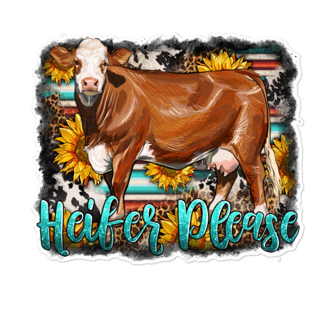 Western Heifer Please Simmental Cow Sticker - Etsy