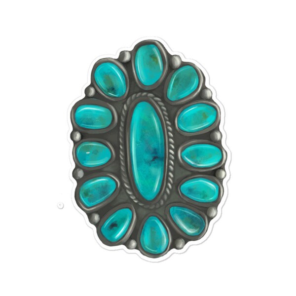 Turquoise Sticker - Etsy