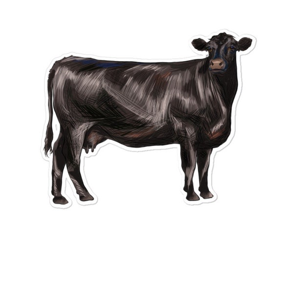 Black Angus Cow Stickers - Etsy
