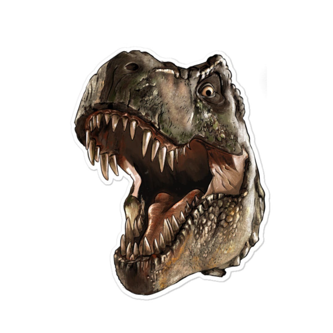 Tyrannosaurus T Rex Face Sticker - Etsy