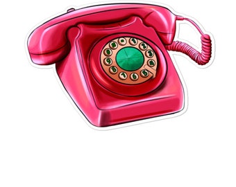 Vintage Retro Rotary Telephone Sticker: Vintage Charm, Memories of ...
