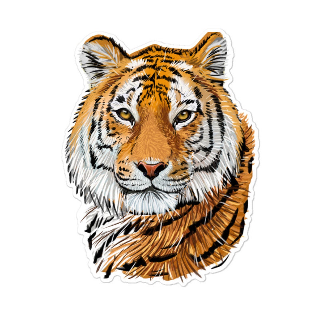 Tiger Head Sticker - Etsy