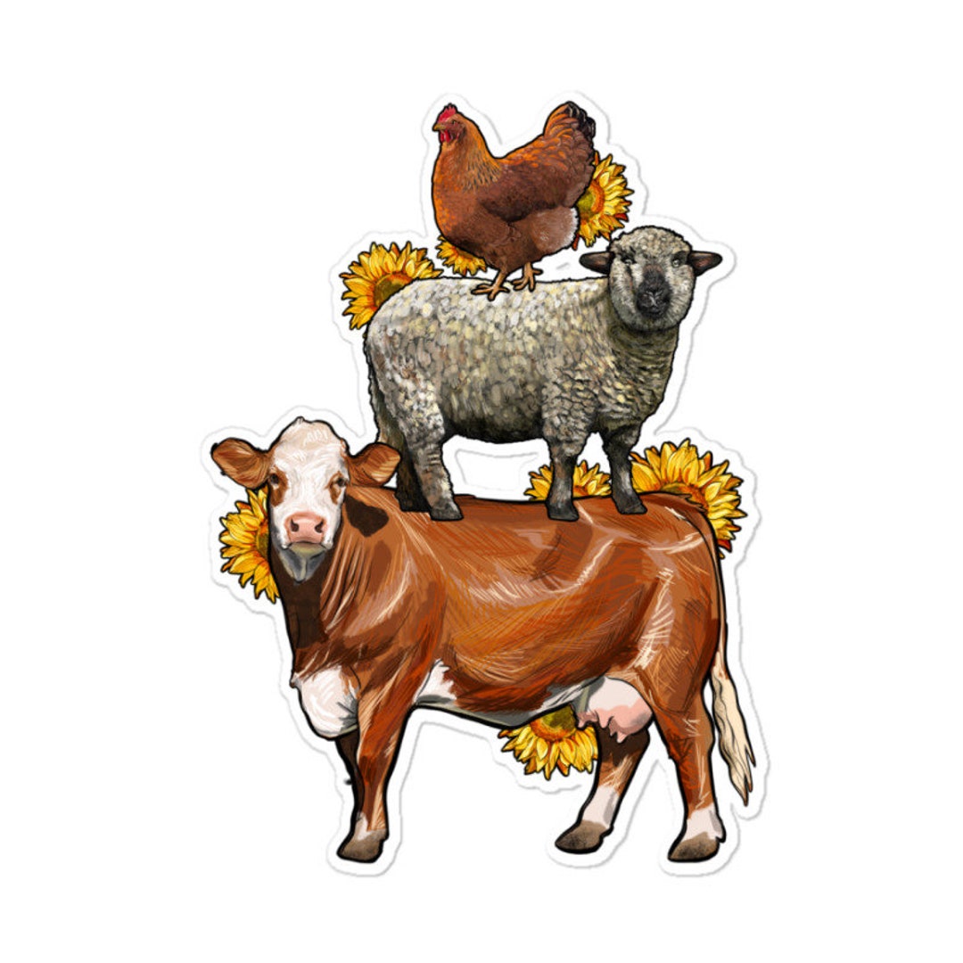 Farm Animals Stack Sticker - Etsy