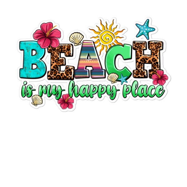 The Beach is My Happy Place Sticker - Etsy