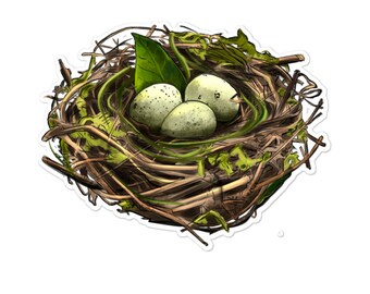Bird Nest Stickers One Inch Round Seals - Etsy