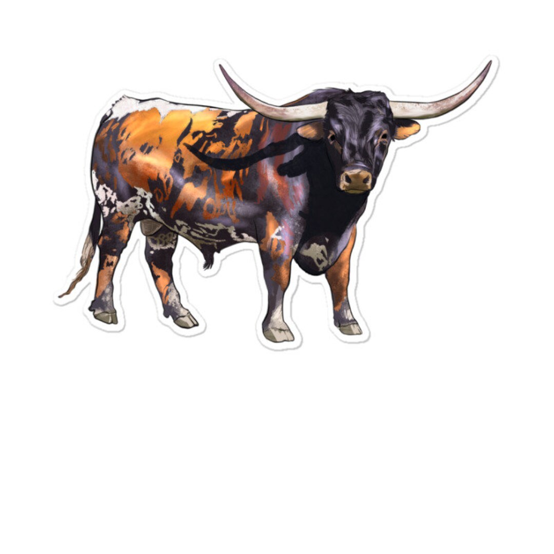 Texas Longhorn Bull Sticker - Etsy