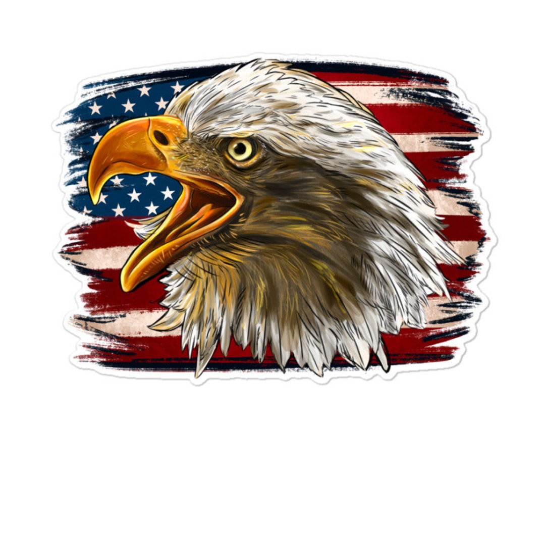American Flag Eagle Sticker - Etsy