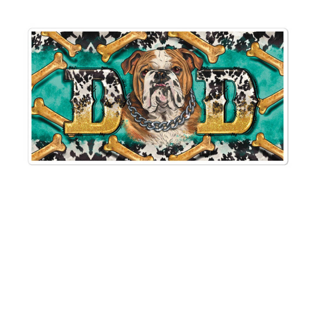 English Bulldog Dad License Plate Template Sticker - Etsy