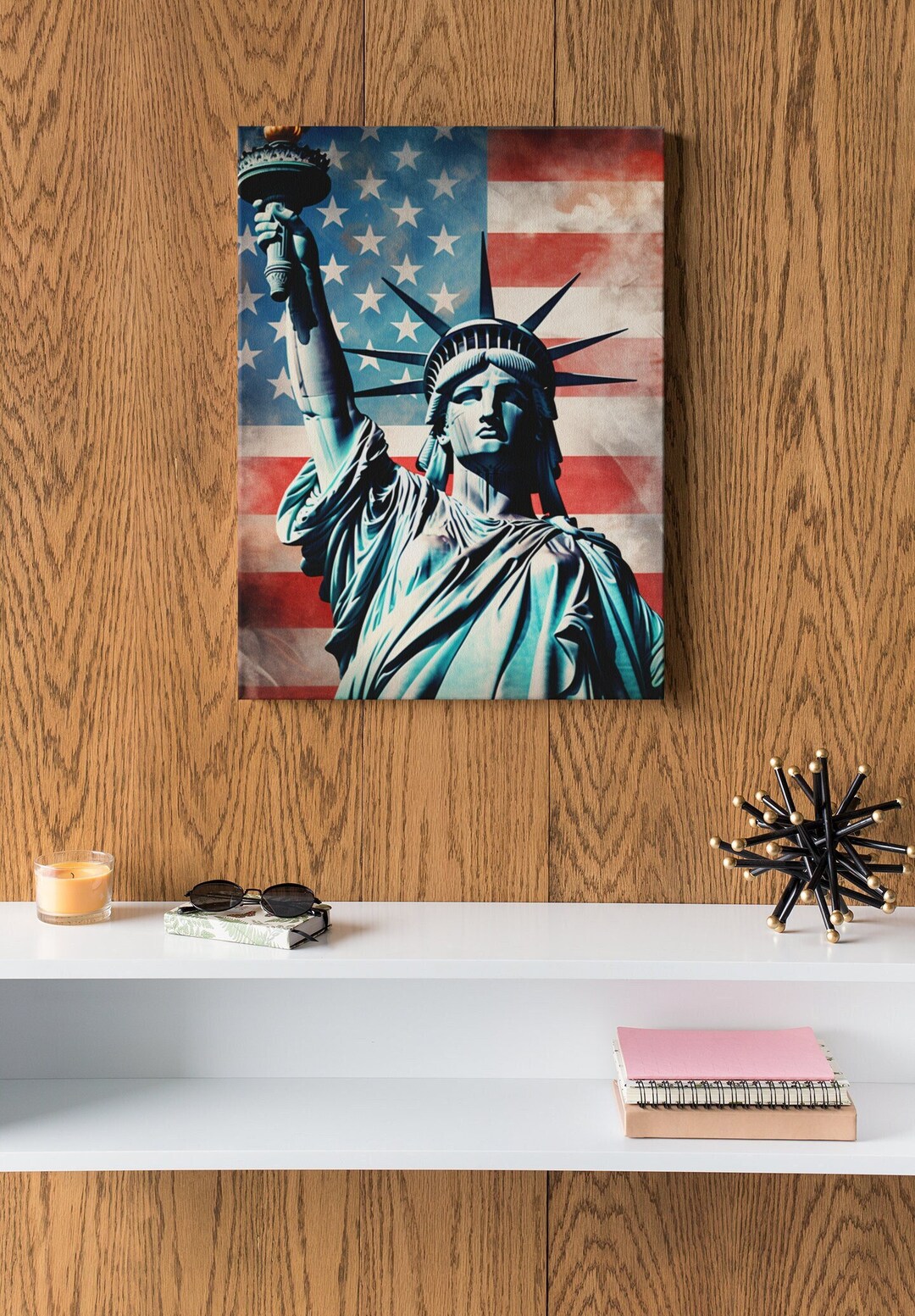 Statue of Liberty American Flag Canvas 16x20 12x16 8x10 - Etsy