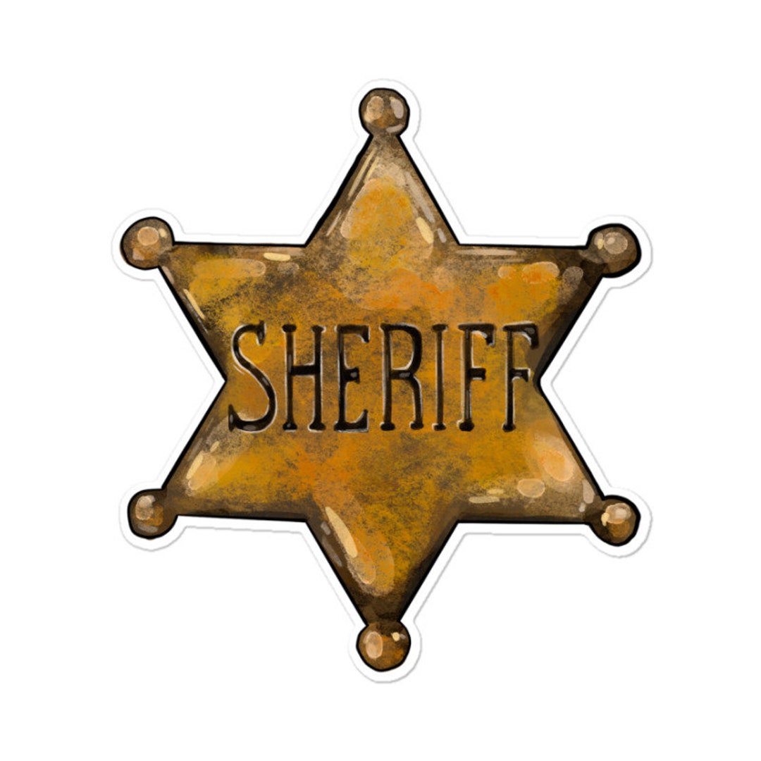 Sheriff Star Sticker - Etsy