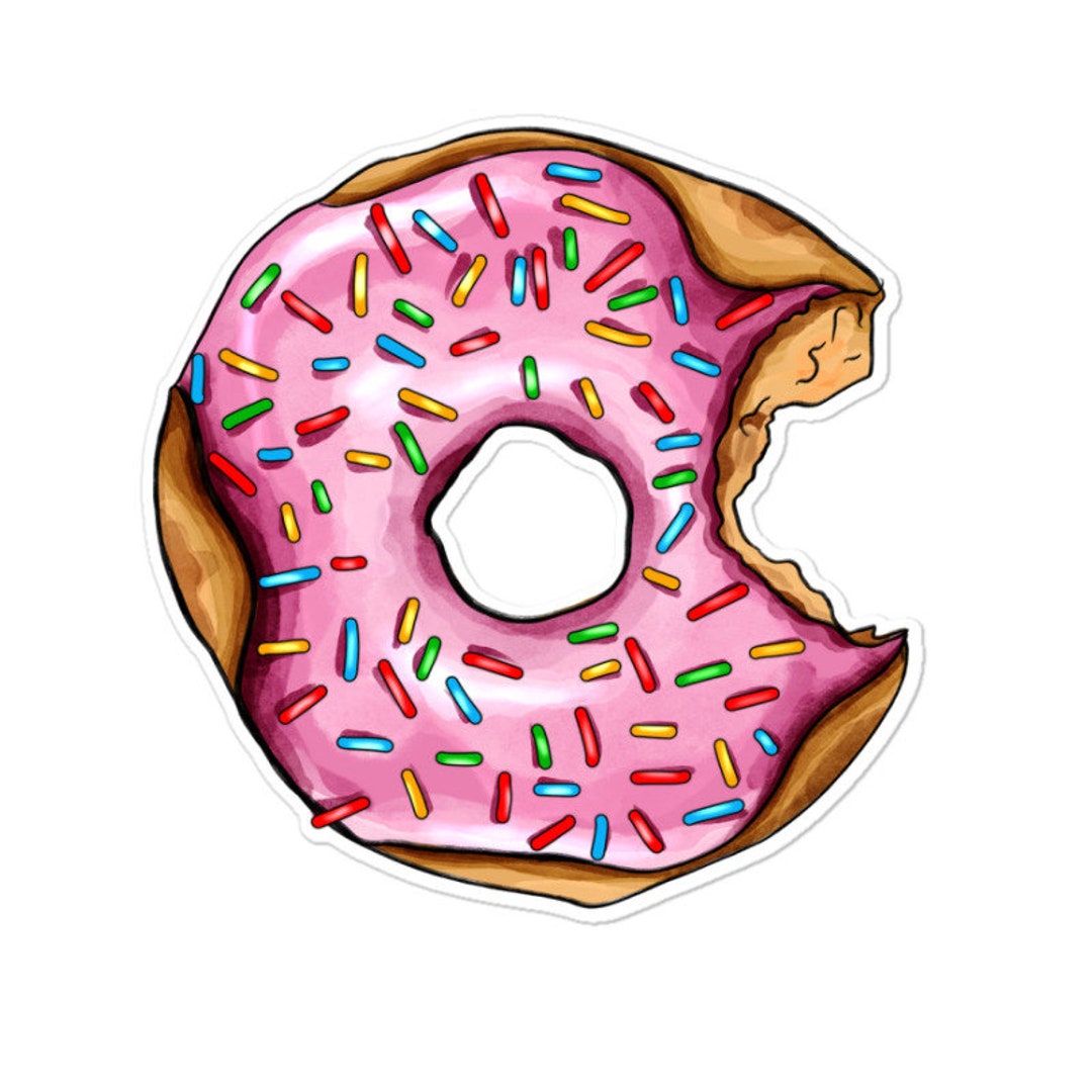 Pink Strawberry Donut Sticker - Etsy