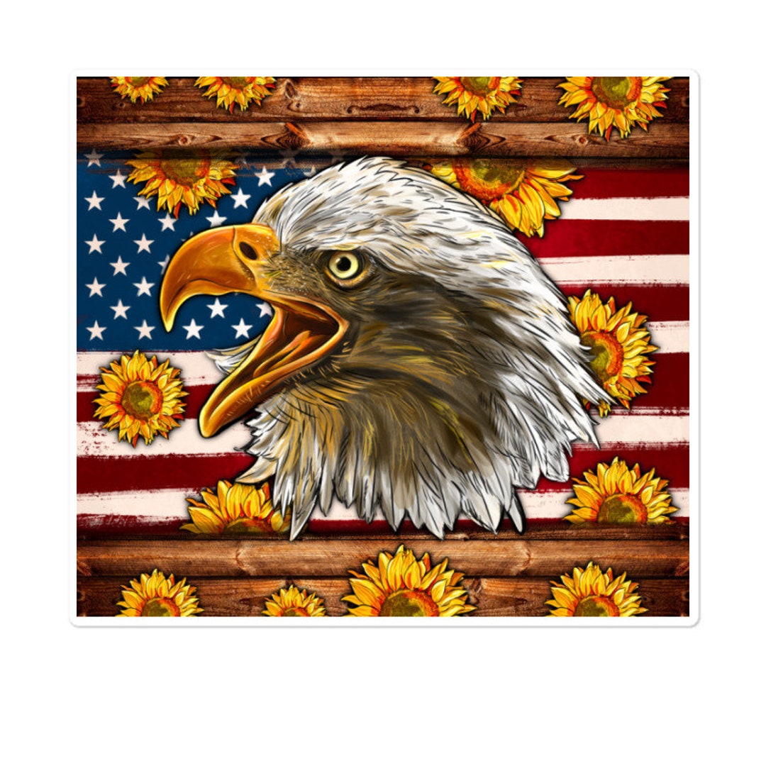 American Flag Eagle Sticker - Etsy