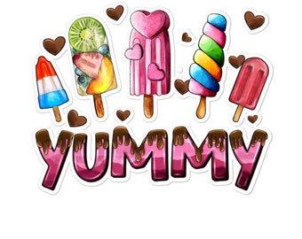 Yummy Sticker,daiso Sticker_snack Red /pack Drink Yellow /cafe Green ...