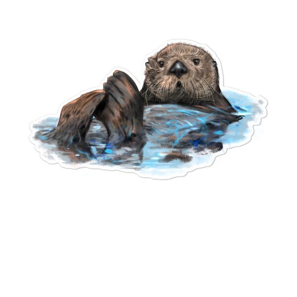 Sea Otter Sticker - Etsy