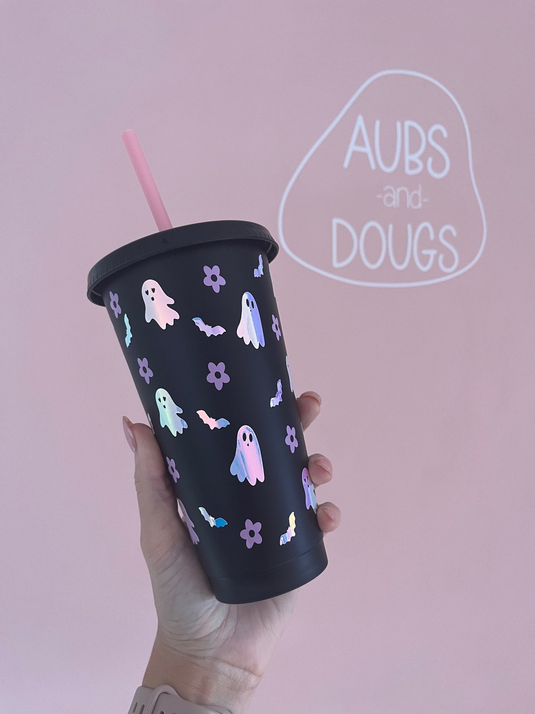 Personalised Ghost Cold Cup Halloween Autumn Drink Ware Bat Cup ...