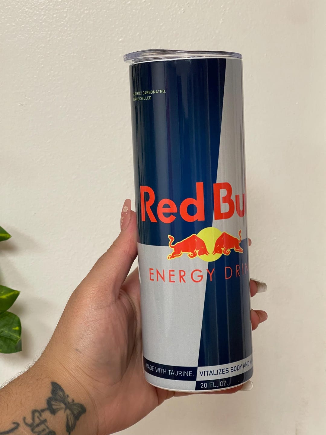 Red Bull Drink Tumbler, Energy Drink Cup Skinny Tumbler 20oz, Stainless ...