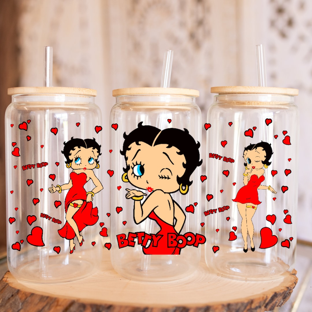 Betty Boop Red Dress UVDTF, Character, Vintage UV DTF Cup Wrap ...