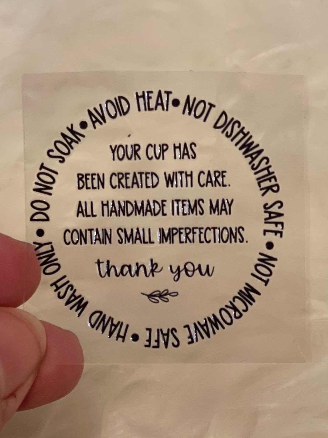 Cup Care Instructions UVDTF Decal, UV DTF Cup Wrap, Transfers, Ready to ...