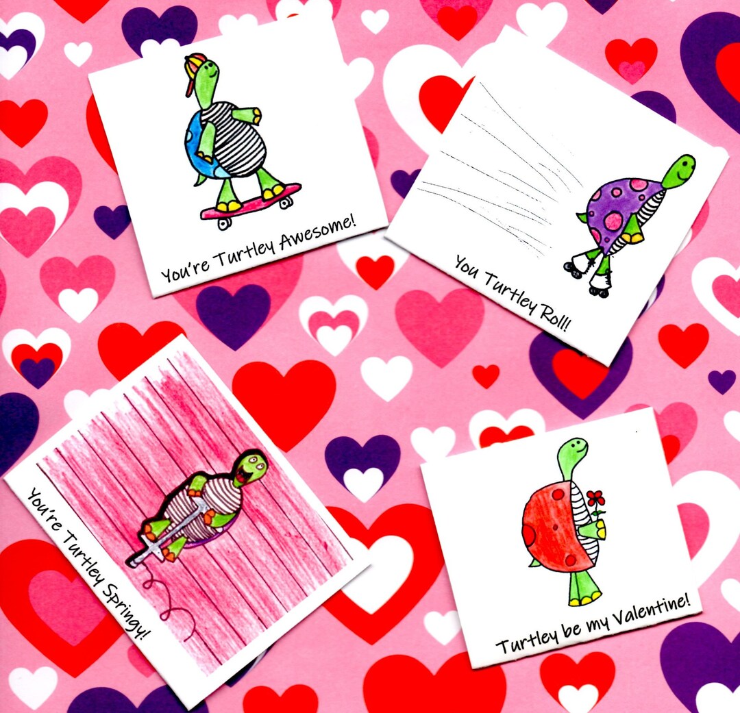 Turtles Themed Valentines Variety Pack for Classroom Exchange - Etsy