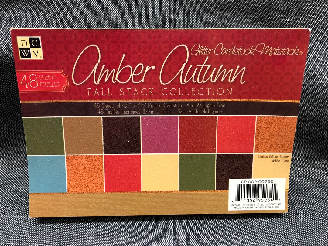 The Amber Autumn Fall Glitter CARDSTOCK Matstack - DCWV - 4.5”x6.5 ...