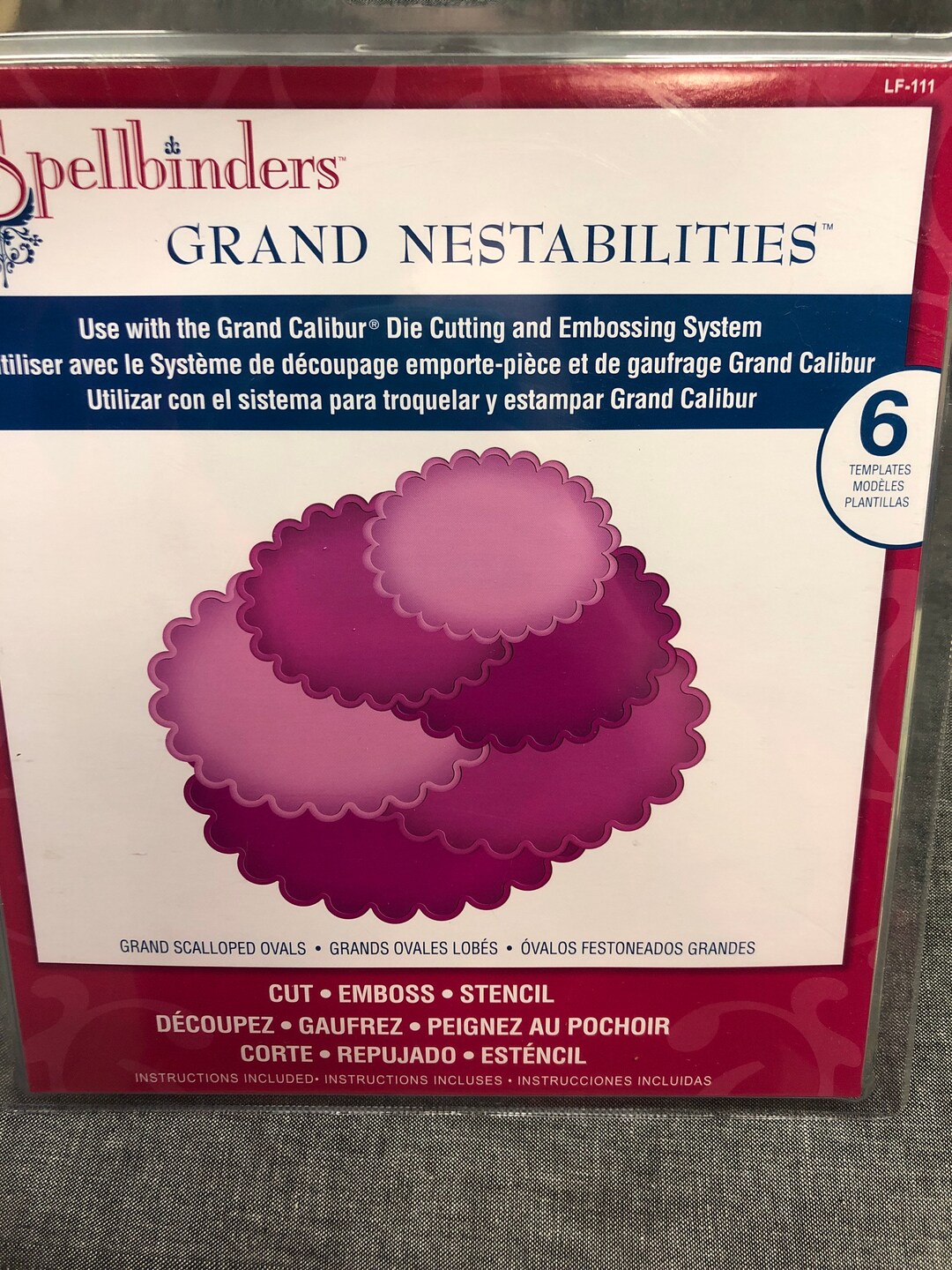 Spellbinders LF-111 Grand Nestabilities Grand Scalloped Ovals Die Set ...