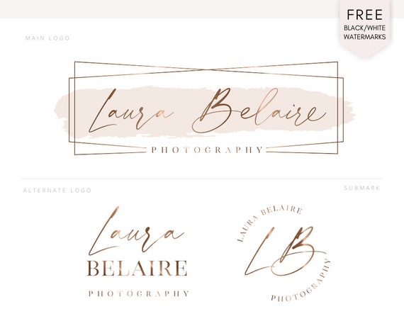 Design & Templates Paper & Party Supplies Gold Logo Photography Logo ...