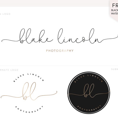 Photography Logo and Watermark Rose Gold Branding Set - Etsy