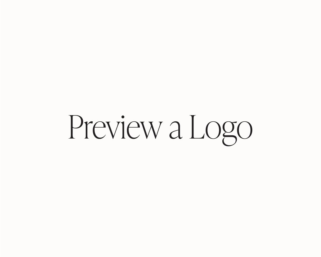 Logo Preview Premade Logo Try Before You Buy Logo Design - Etsy