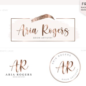 Brow Artist Logo, Rose Gold Brow Logo Design, Microblading Logo, Makeup ...