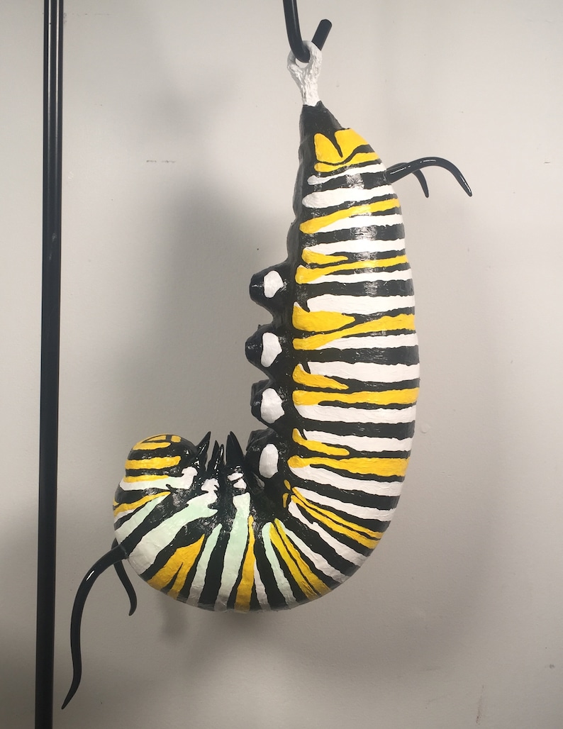 Hanging J Monarch Caterpillar Sculpture 14 Inches Tall Made - Etsy