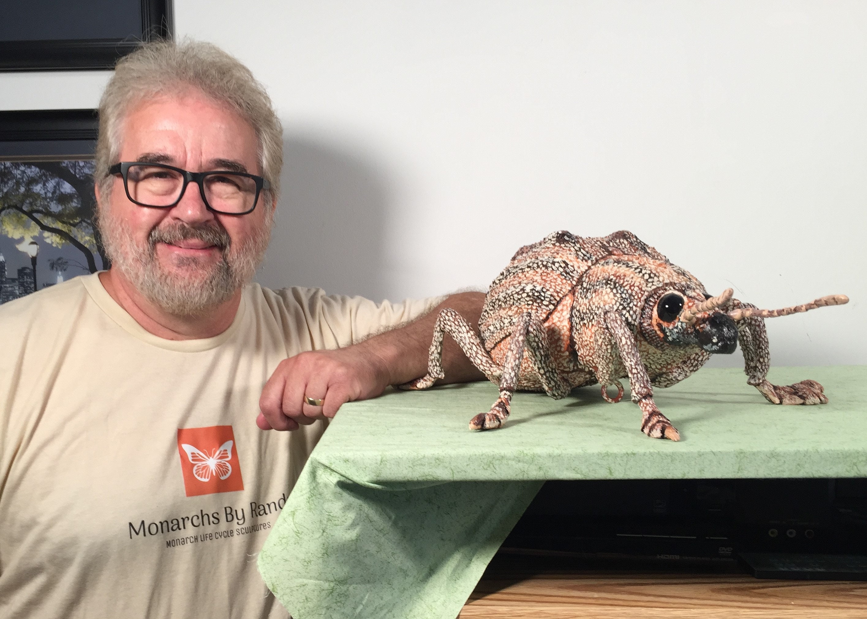 Oxyops Weevil Sculpture: 18" Hand-crafted Wood, Clay & Metal Insect Art ...