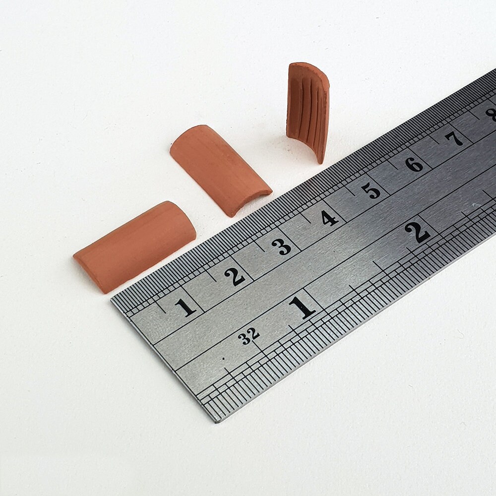 Miniatuur dakpannen. Gebogen missie rode dakpan 20 mm (300u.) - Etsy ...