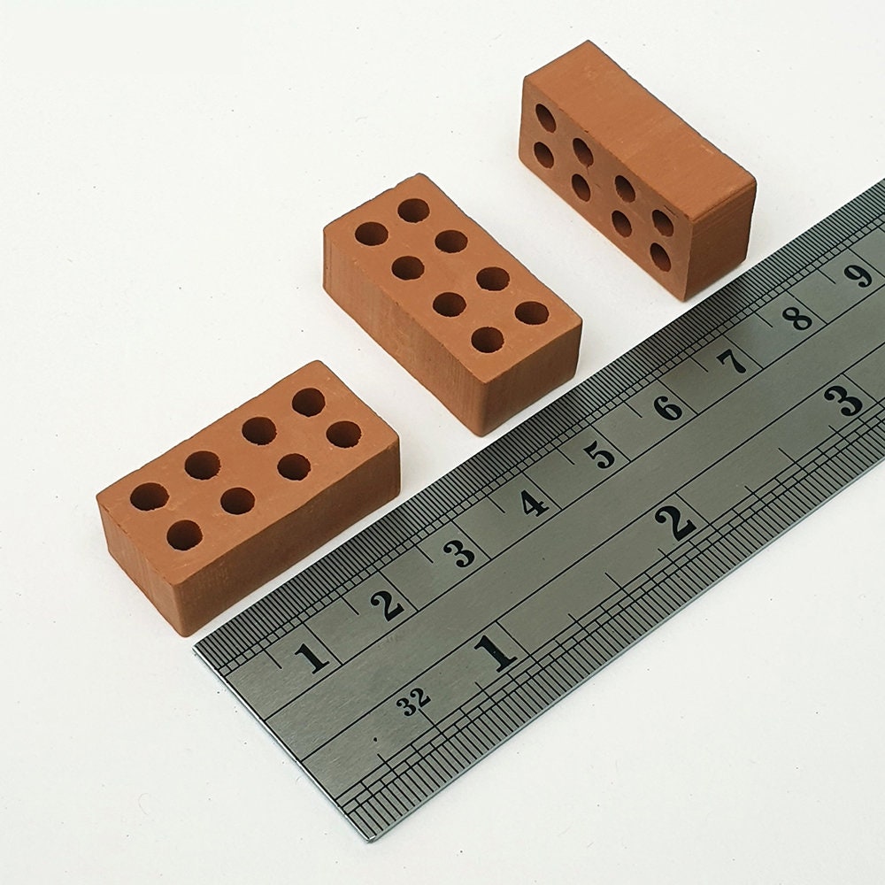 Miniatuur bakstenen. Geperforeerde rode baksteen 30 mm. 80u. - Etsy ...