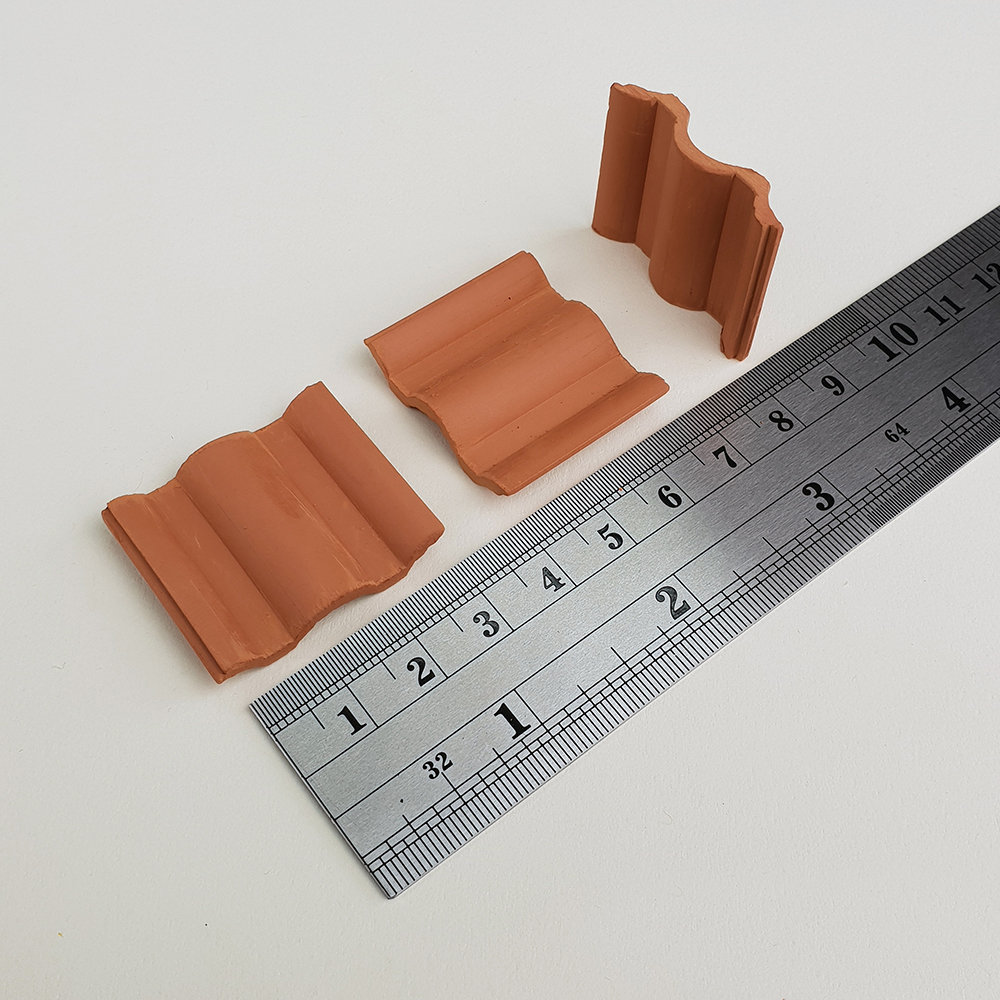 Miniatuur dakpannen. Dubbel gebogen rode dakpan 30 mm (75u.) - Etsy ...