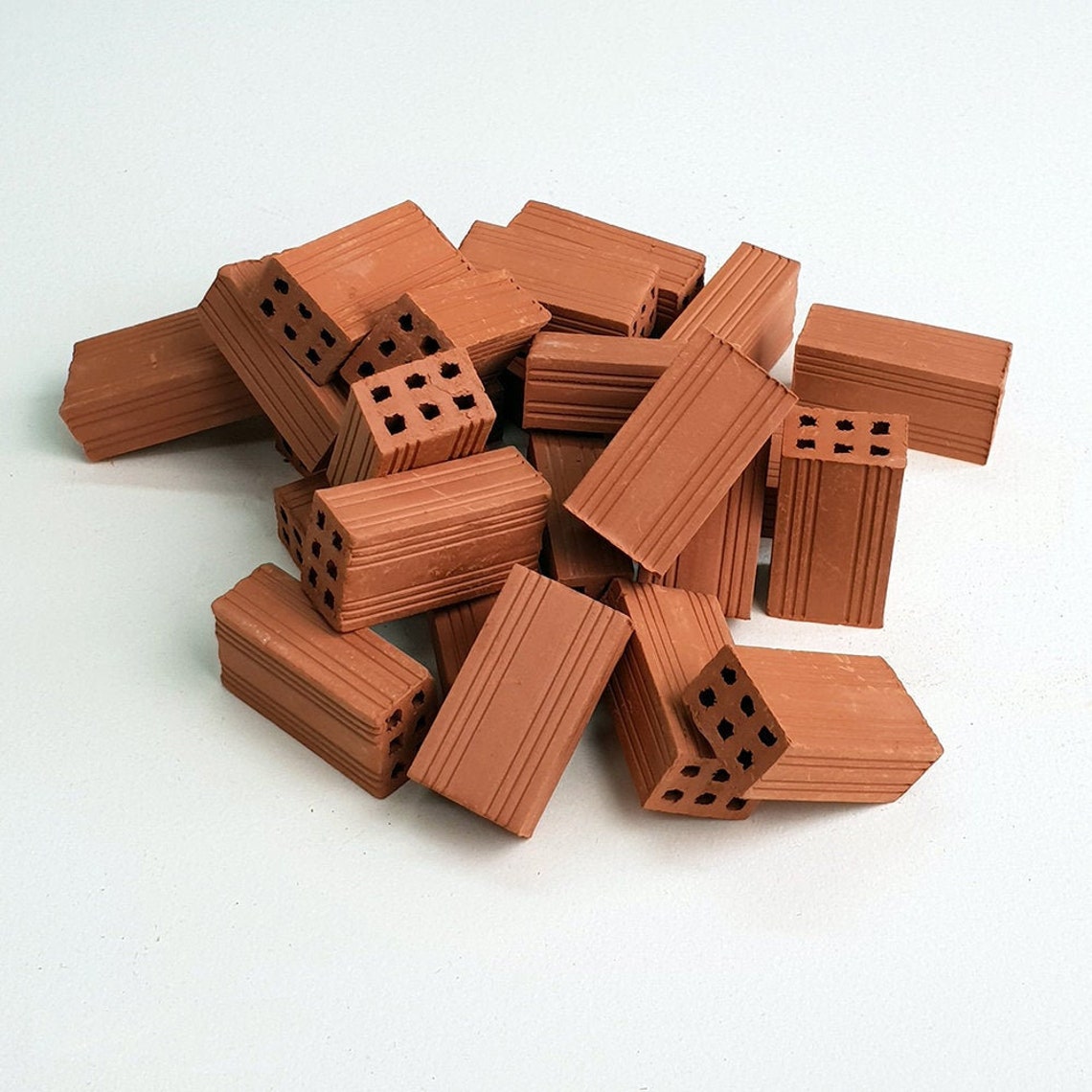 Briques miniatures. Brique double rouge creuse 30 mm 50u. | Etsy