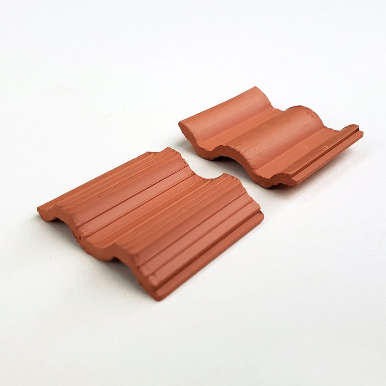 Miniatuur dakpannen. Dubbel gebogen rode dakpan 30 mm 75u. - Etsy Nederland