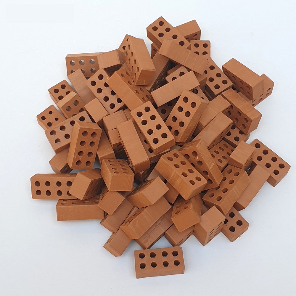 Miniature Bricks. Perforated Red Brick 30 Mm. 80u. - Etsy