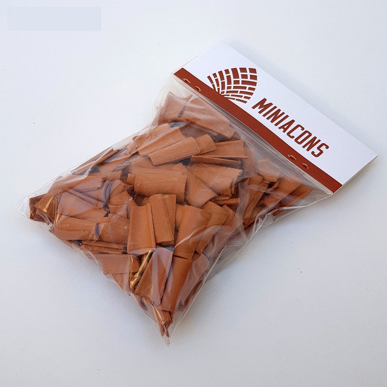 Miniatuur dakpannen. Gebogen rode Arabische dakpan 25 mm 200u. - Etsy ...