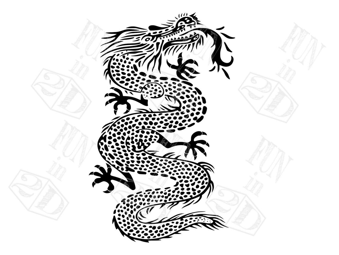 Scaled Chinese Dragon SVG, PNG, DXF Cut Files for Cricut and Silhouette ...